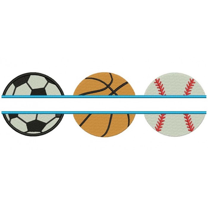 Baseball Basketball and Soccer Ball Split Sports Filled Machine ...