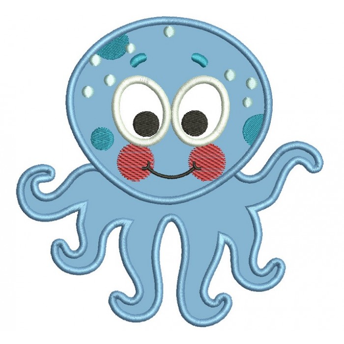 Octopus Applique Machine Embroidery Digitized Design Pattern