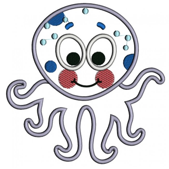 Octopus Applique Machine Embroidery Digitized Design Pattern