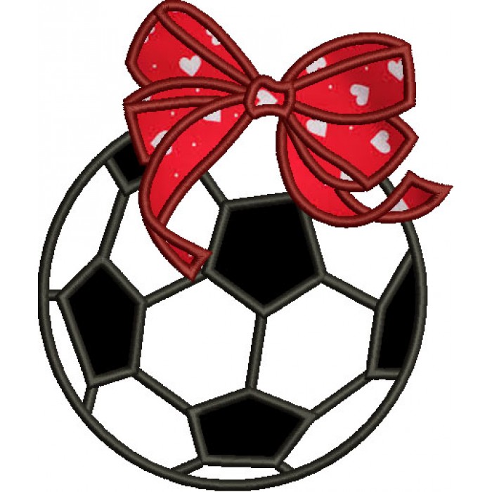 Soccer Ball Girl Applique Machine Embroidery Digitized Design Pattern