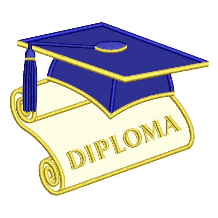 Diploma Graduation Applique Machine Embroidery Digitized Design Pattern