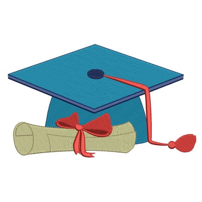 Graduation Cap Filled Machine Embroidery Digitized Design Pattern