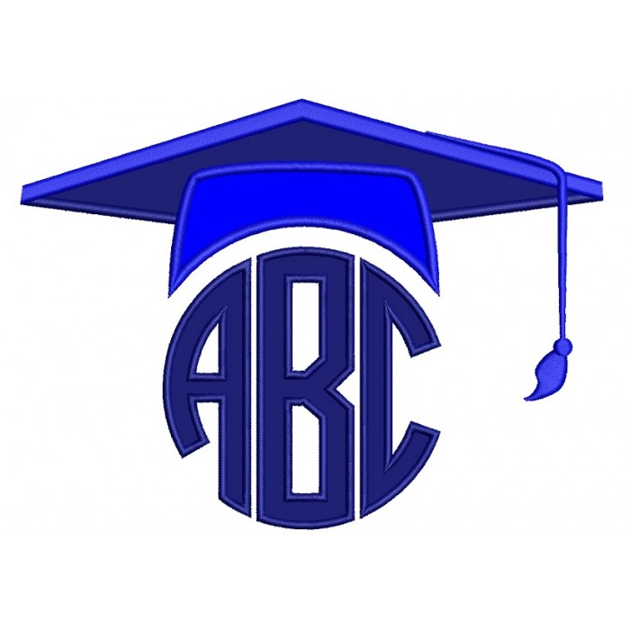 Graduation Monogram Cap School Applique Machine Embroidery Digitized ...