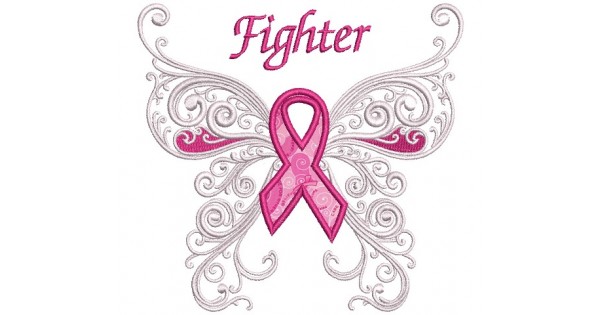 Fighter Cancer Awareness Applique Machine Embroidery Digitized Design ...