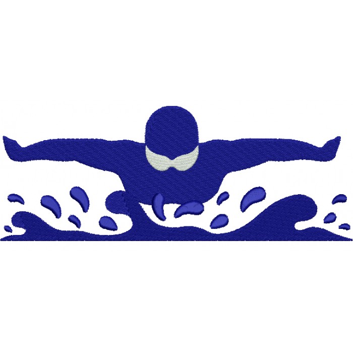 Swimmer Filled Machine Embroidery Digitized Design Pattern