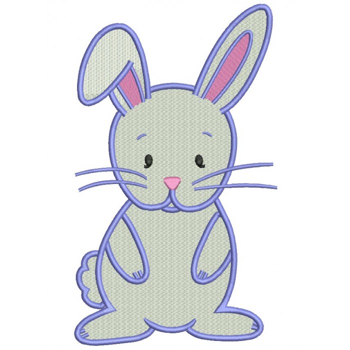 Easter Bunny Rabbit Filled Machine Embroidery Digitized Design Pattern
