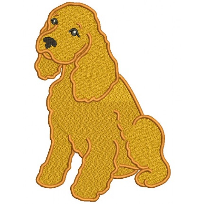 Cocker Spaniel Filled Machine Embroidery Digitized Design Pattern