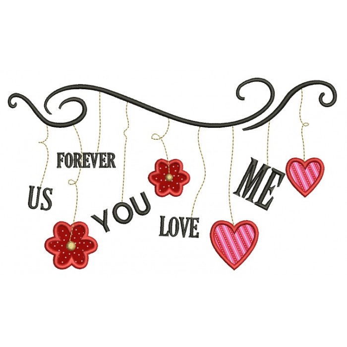 Love Forever Applique Machine Embroidery Digitized Design Pattern