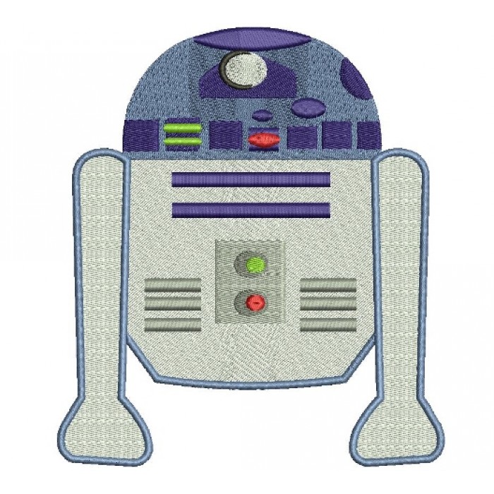 Looks Like R2-D2 From Star Wars Filled Machine Embroidery Digitized ...