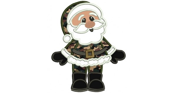 Military-Santa-Christmas-Applique-Machine-Embroidery-Digitized-Design ...