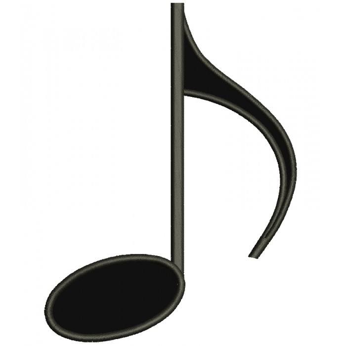 Eighth Note Key Music Applique Machine Embroidery Digitized Design Pattern