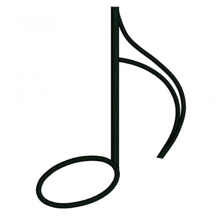Eighth Note Key Music Applique Machine Embroidery Digitized Design Pattern