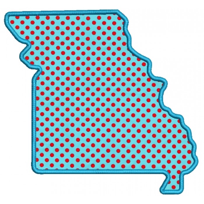 Missouri Applique Machine Embroidery Digitized State Design Pattern