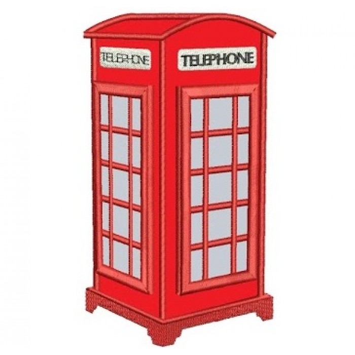 Telephone Booth Applique Machine Embroidery Design Digitized Pattern