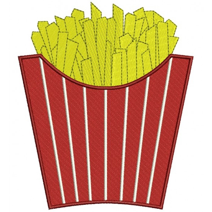 French Fries Filled Machine Embroidery Food Digitized Design Pattern