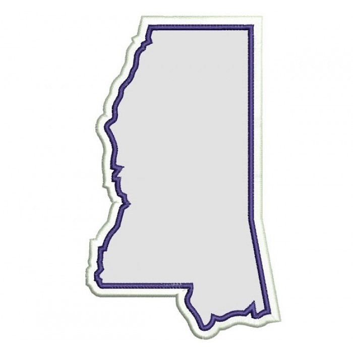 Mississippi Applique State Machine Embroidery Filled Digitized Design ...