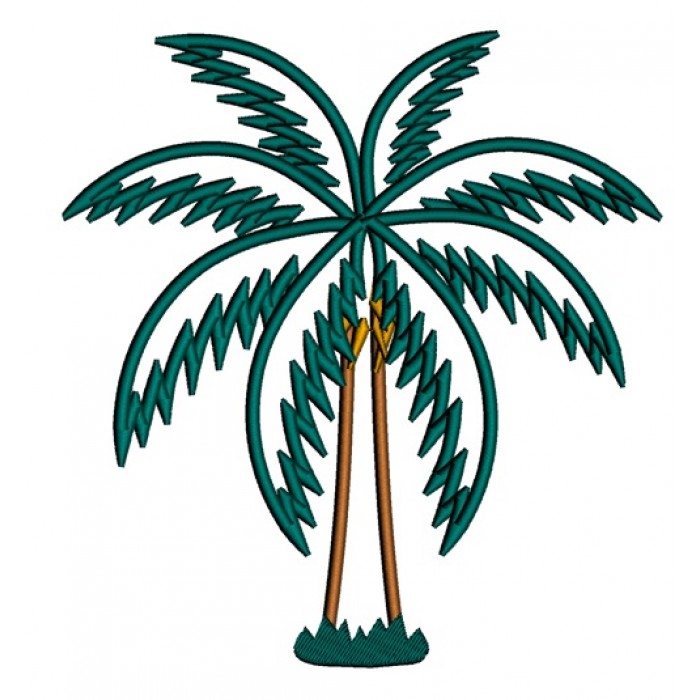Palm Tree Applique Tropical Machine Embroidery Design Digitized Pattern