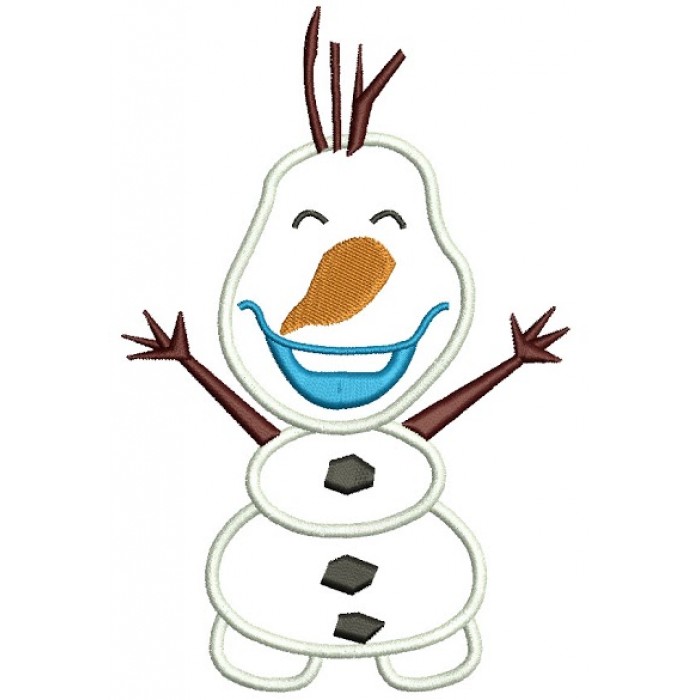 Looks Like Olaf Snow Man from Frozen Applique Machine Embroidery Design ...