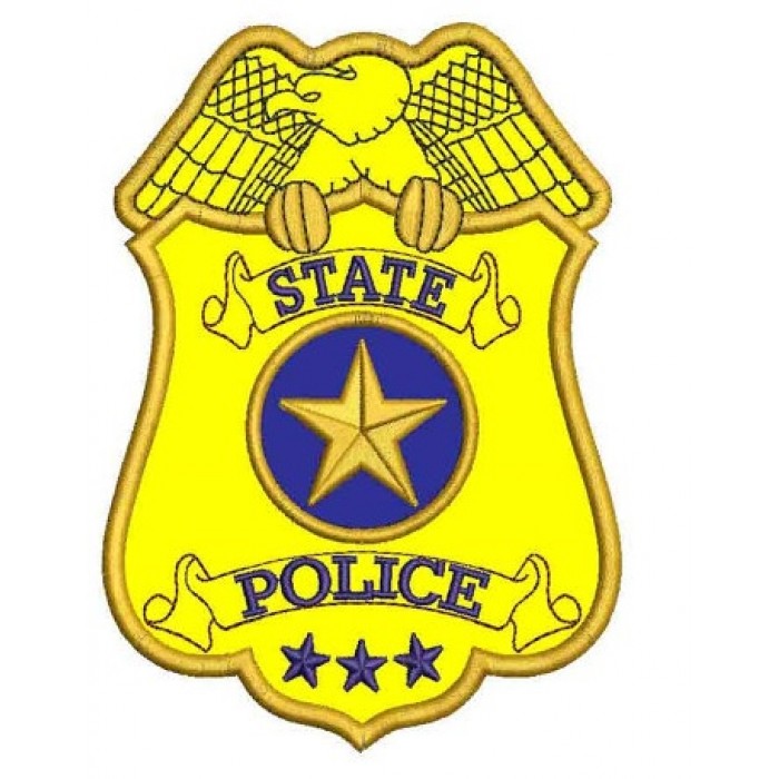 State Police Badge Applique Machine Embroidery Digitized Design Pattern ...