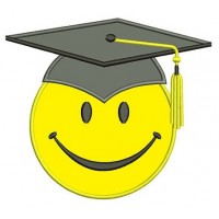 Smiley Face Graduation Applique Machine Embroidery Digitized Design ...