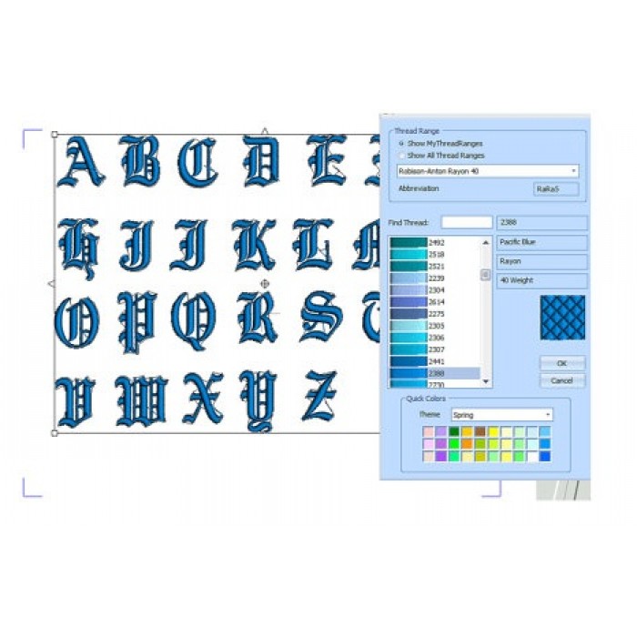Embroidery Monogram Font Script - Instant Download - Old English Upper ...